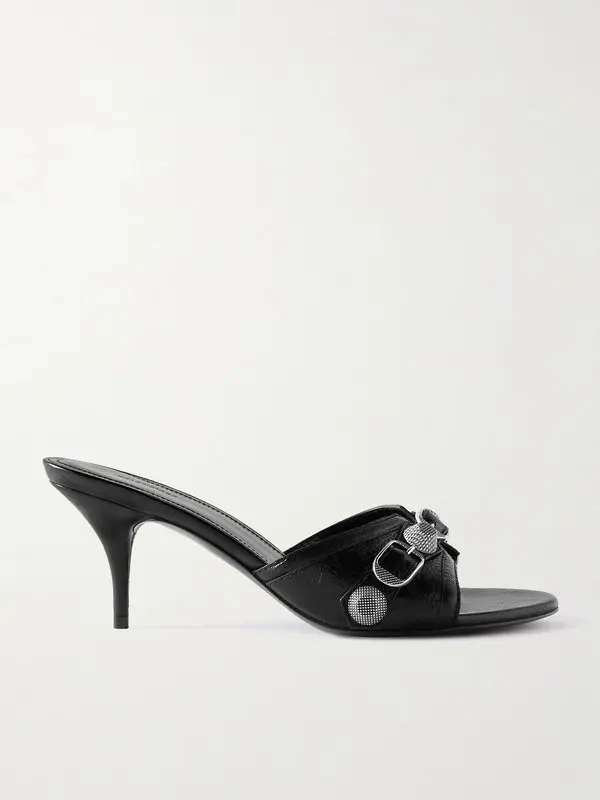 Balenciaga Cagole Studded Leather Mules