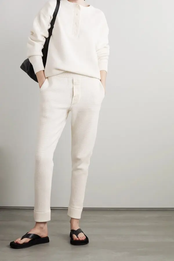 THE ROW Ginzena Cotton-blend Tapered Track Pants