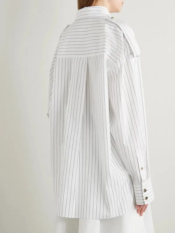 Khaite Tamal Oversized Striped Cotton-poplin Shirt