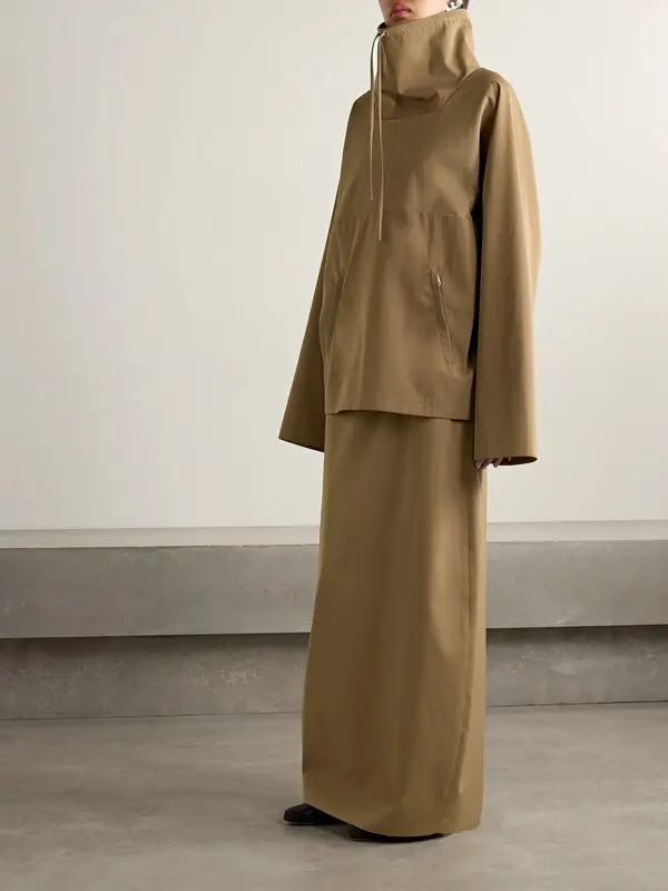 Khaite Lauson Twill Maxi Skirt