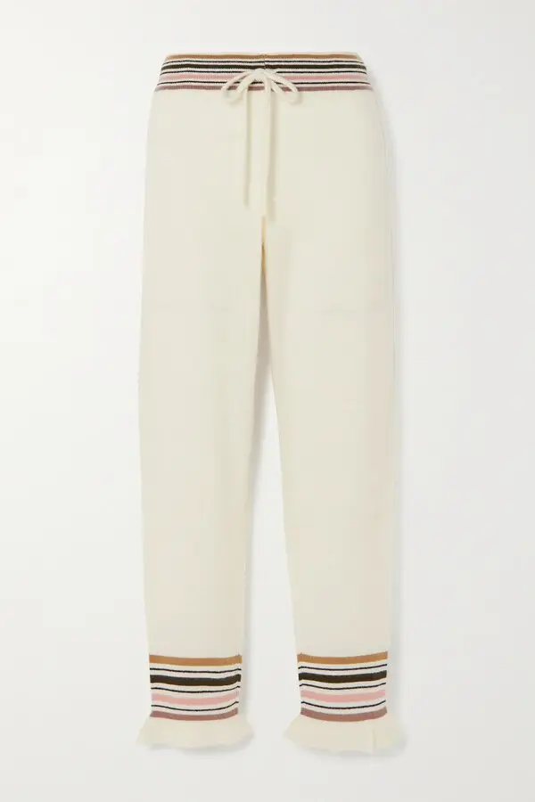 MADELEINE THOMPSON Aquarius Striped Cashmere Track Pants