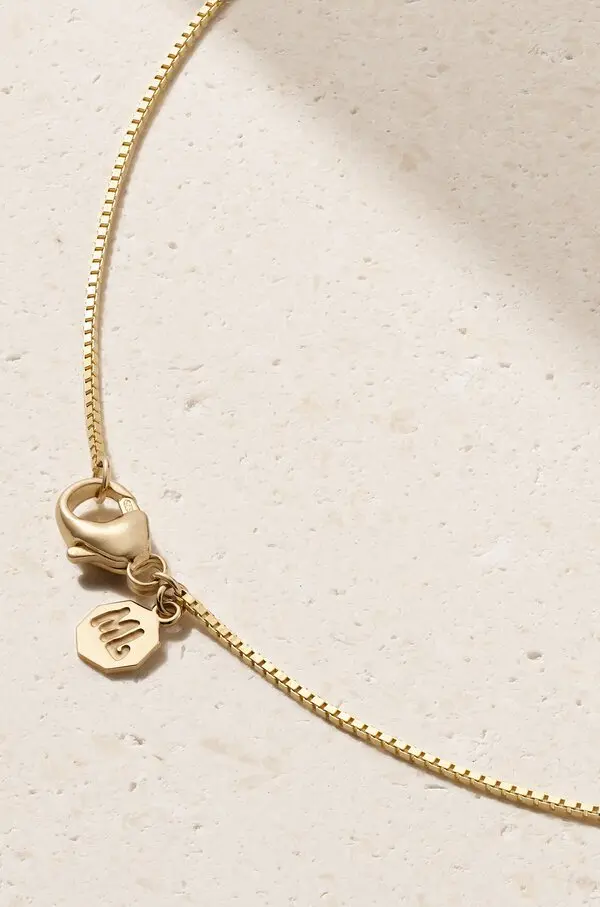 MARLO LAZ Initial Charm 14-karat Diamond Necklace
