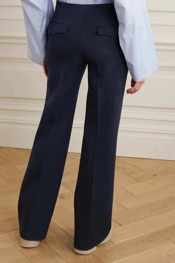 THE ROW Vasco Stretch-wool Twill Flared Pants