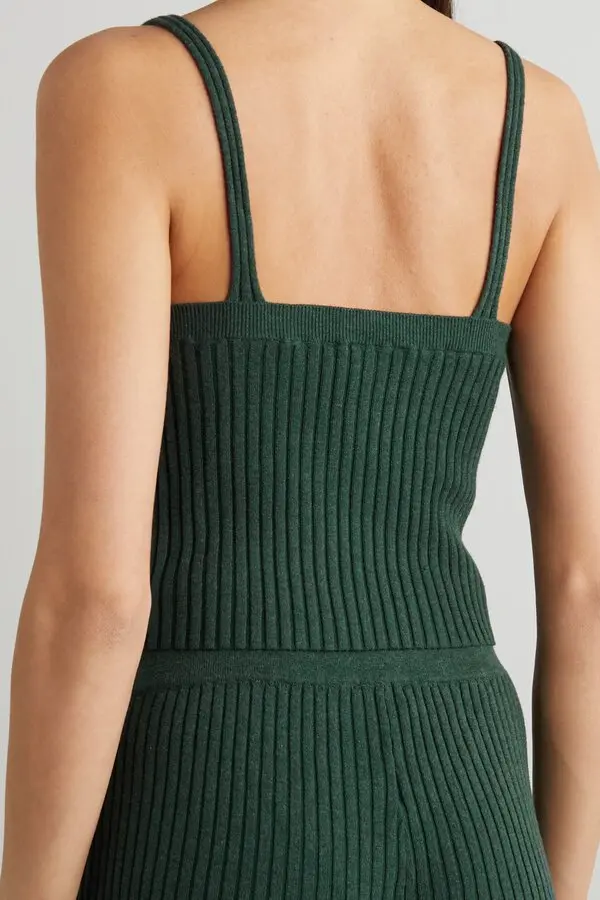 THE RANGE Cropped Ribbed Cotton-blend Tank