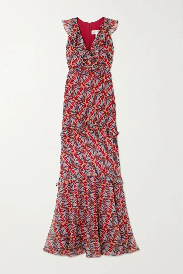 Saloni Rita Printed Maxi Dress