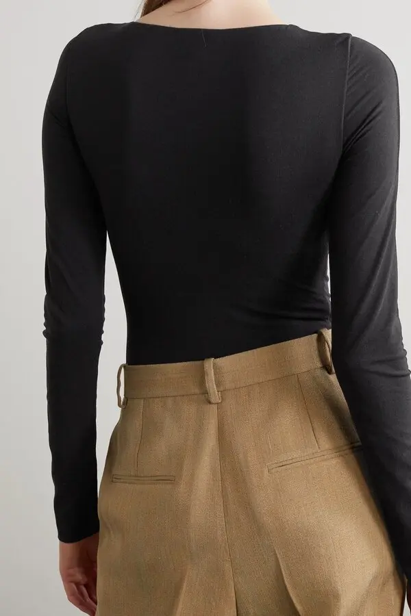 THE ROW Fenna Stretch-silk Jersey Bodysuit