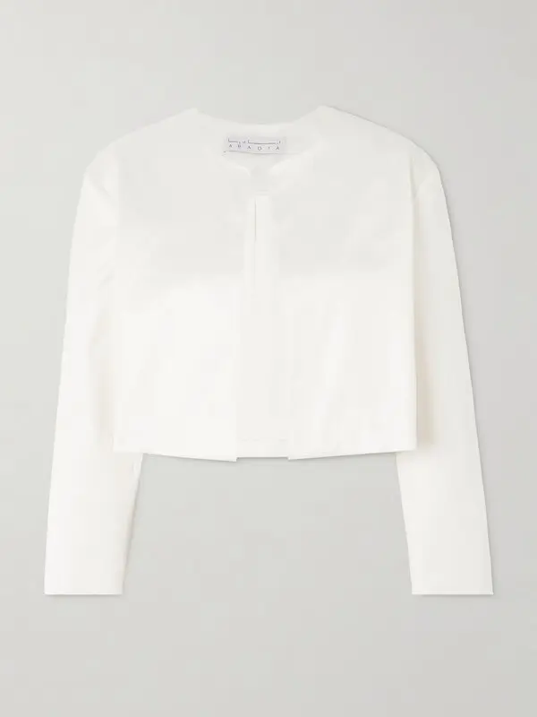 ABADIA Cropped Satin Jacket