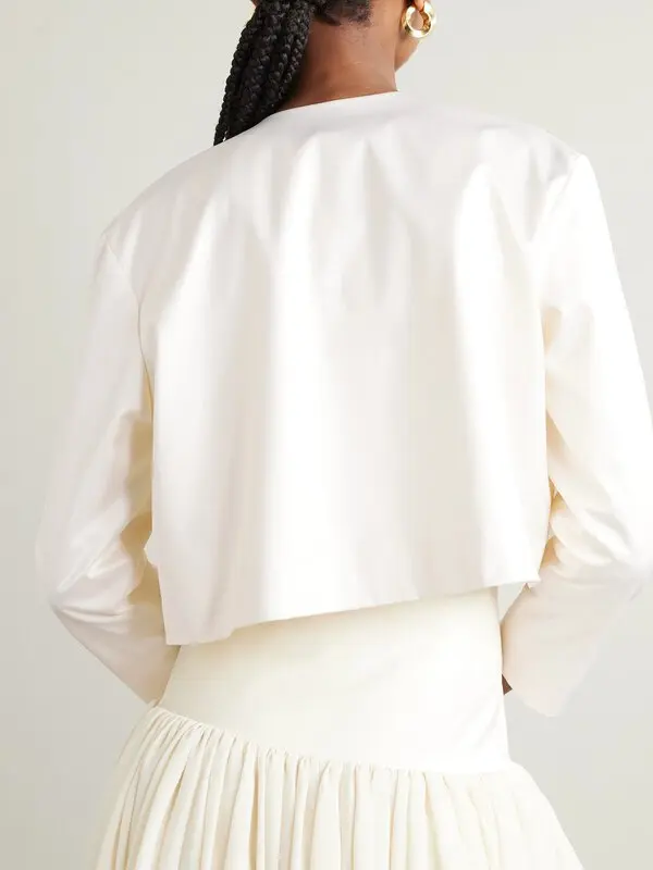 ABADIA Cropped Satin Jacket
