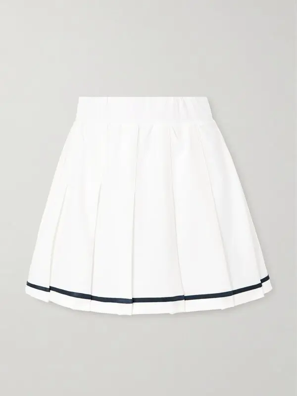 Varley Clarendon Striped Pleated Mini Skirt