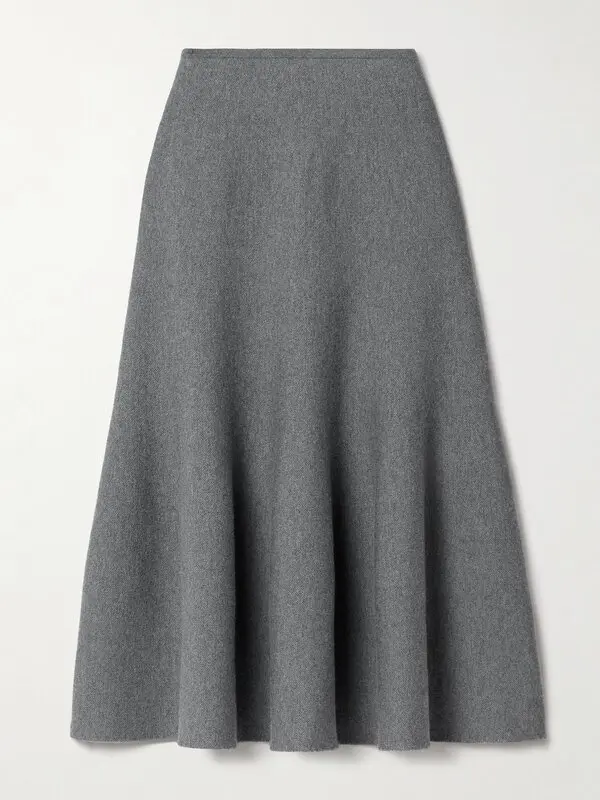 Khaite Odil Wool-blend Midi Skirt