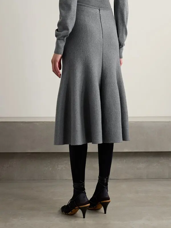 Khaite Odil Wool-blend Midi Skirt