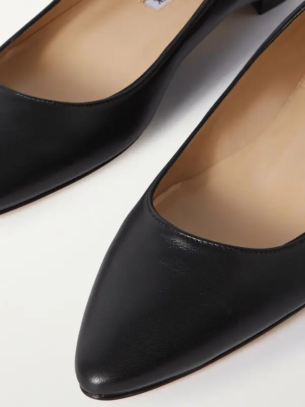 Manolo Blahnik Bb 10 Leather Flats - Black