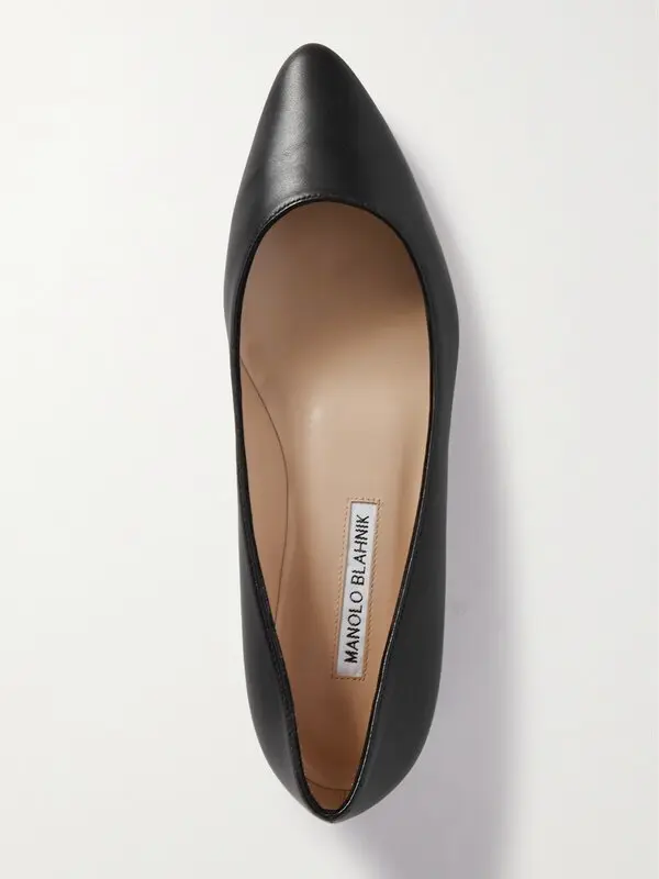 Manolo Blahnik Bb 10 Leather Flats - Black