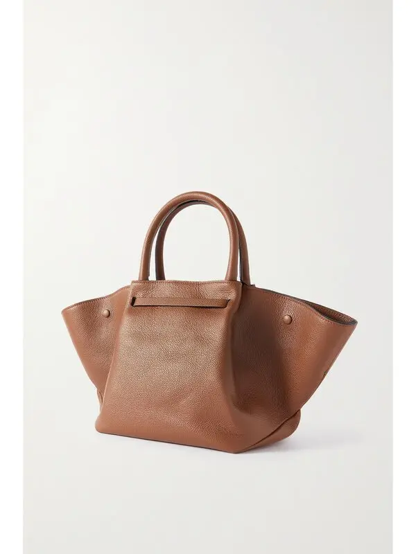 DEMELLIER The New York Midi Textured-leather Tote - Brown