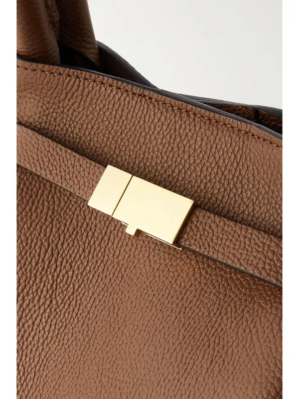 DEMELLIER The New York Midi Textured-leather Tote - Brown