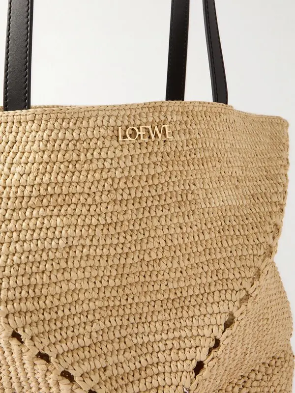 Loewe Puzzle Fold Medium Raffia Tote - Neutrals