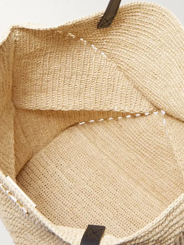 Loewe Puzzle Fold Medium Raffia Tote - Neutrals