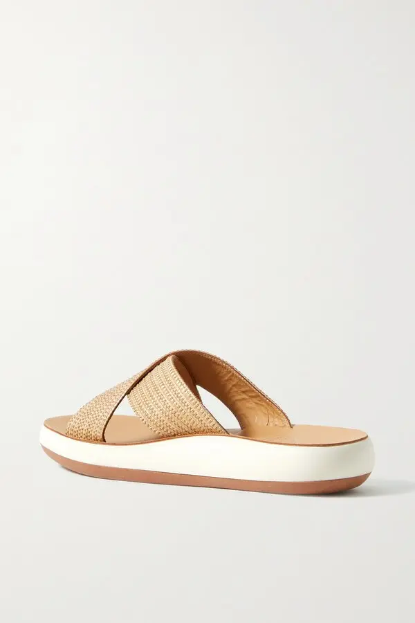 ANCIENT GREEK SANDALS Thais Woven Raffia Slides