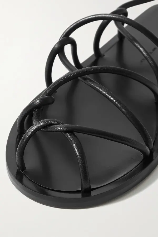 Khaite Lyon Leather Gladiator Sandals - Black