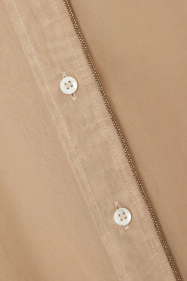 Brunello Cucinelli Bead-embellished Cotton-organza Shirt