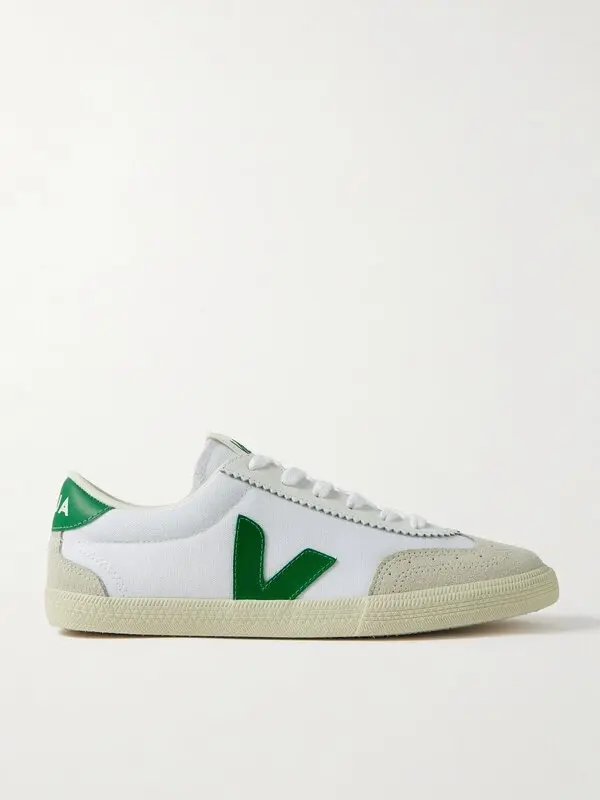 VEJA Volley Leather And Suede-trimmed Canvas Sneakers - White