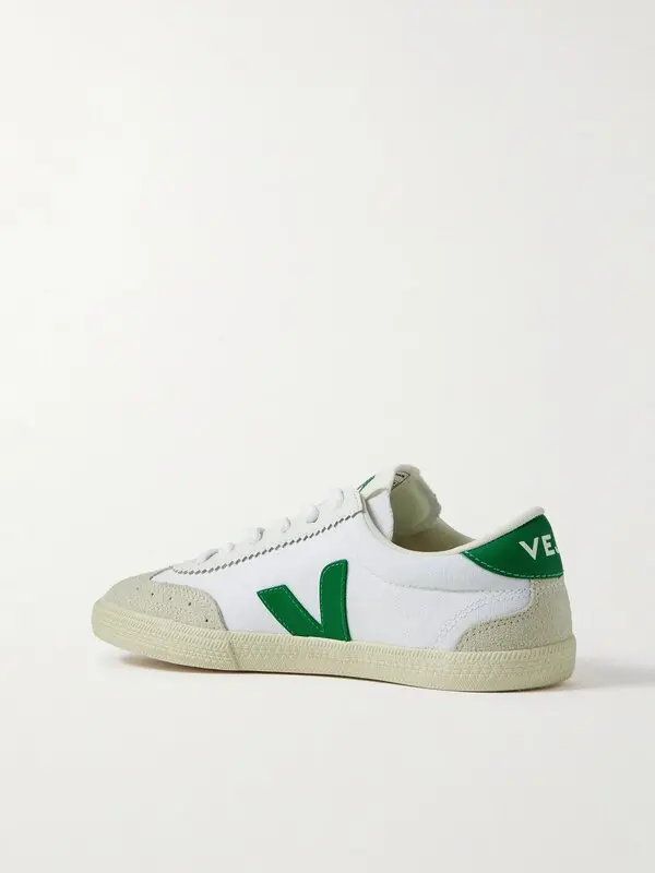 VEJA Volley Leather And Suede-trimmed Canvas Sneakers - White