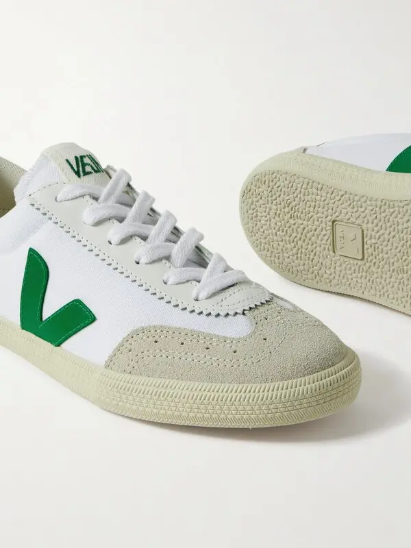 VEJA Volley Leather And Suede-trimmed Canvas Sneakers - White