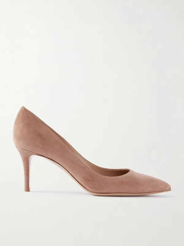 GIANVITO ROSSI 70 Suede Pumps - Neutrals