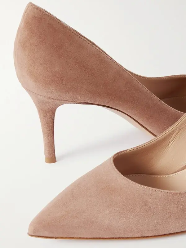 GIANVITO ROSSI 70 Suede Pumps - Neutrals