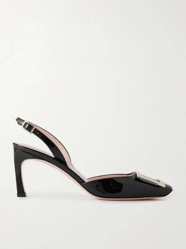 ROGER VIVIER Trompette 70 Patent-leather Slingback Pumps
