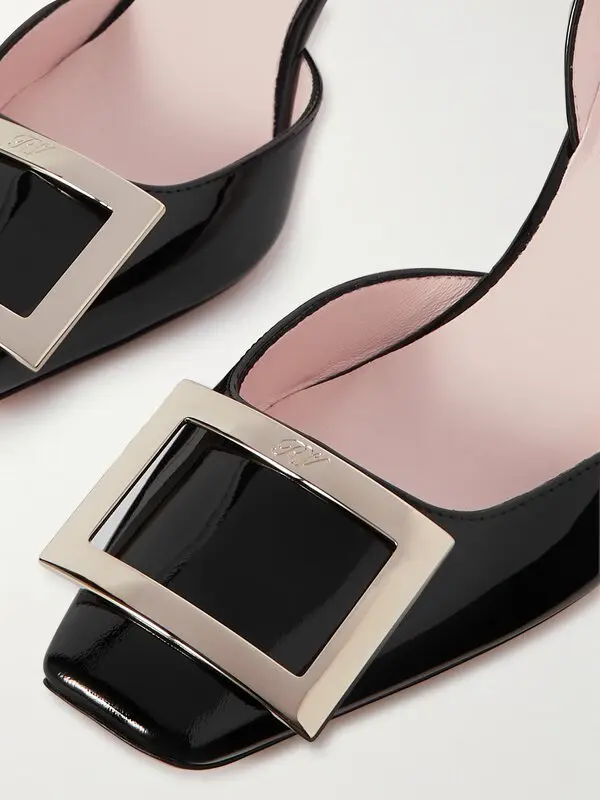 ROGER VIVIER Trompette 70 Patent-leather Slingback Pumps