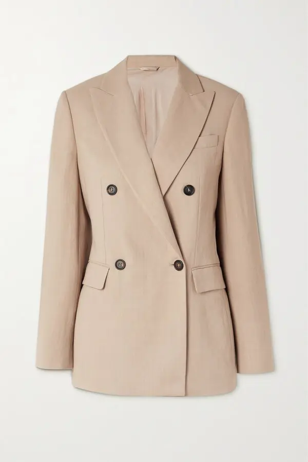 Brunello Cucinelli Double-breasted Linen Blazer