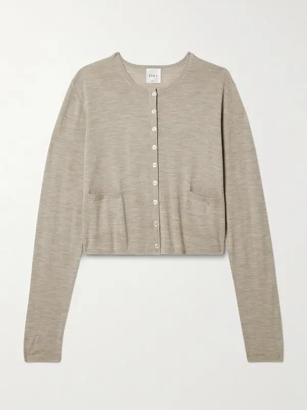 LESET James Cropped Wool Cardigan