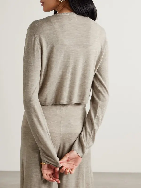 LESET James Cropped Wool Cardigan
