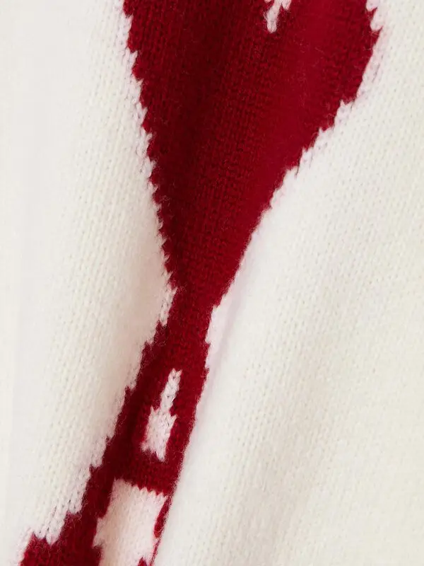 AMI Paris Intarsia Merino Wool Cardigan