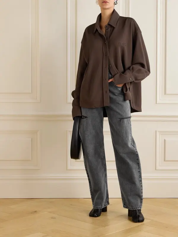 MAISON MARGIELA Cutout High-rise Wide-leg Jeans - Black