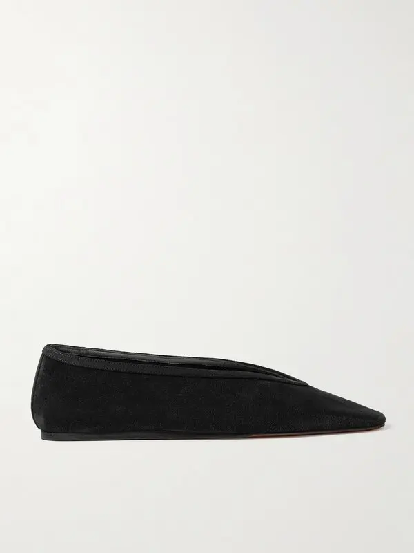 Le Monde Beryl Luna Suede Ballet Flats - Black