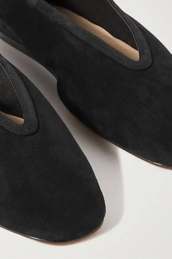 Le Monde Beryl Luna Suede Ballet Flats - Black