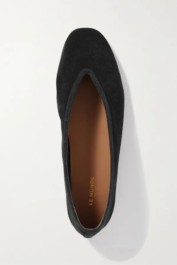 Le Monde Beryl Luna Suede Ballet Flats - Black
