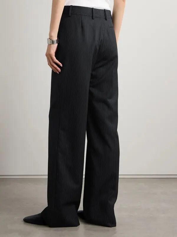 Veronica De Piante Anya Pinstriped Wide-leg Wool Pants