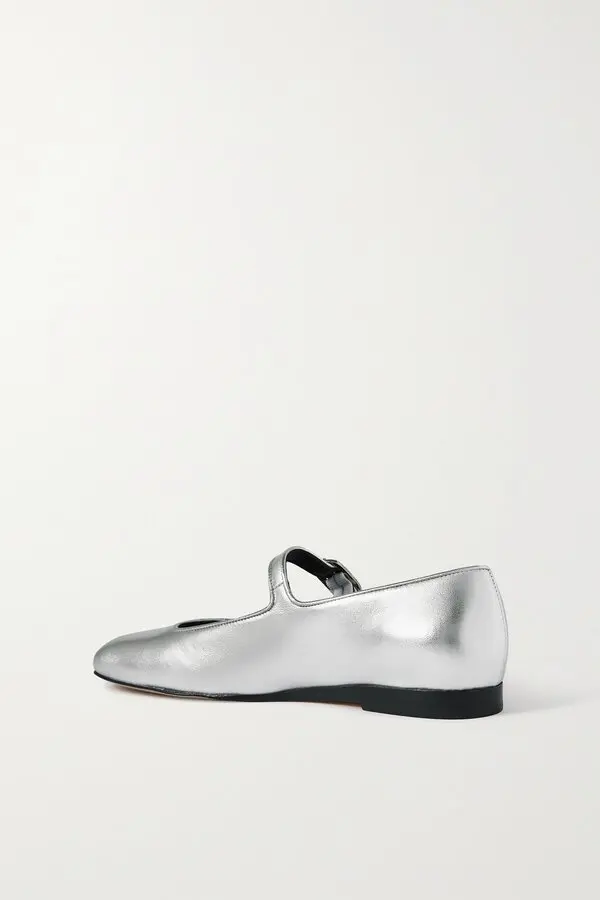 Le Monde Beryl Metallic Leather Mary Jane Flats