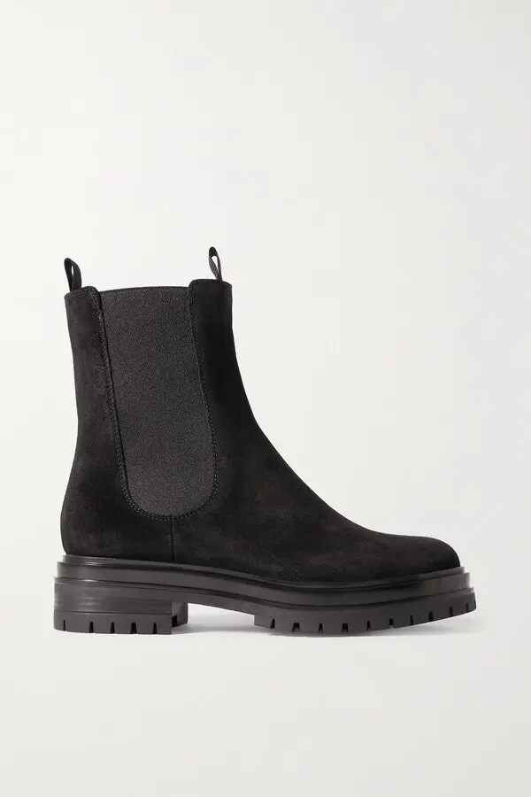 GIANVITO ROSSI Chester Suede Chelsea Boots - Black