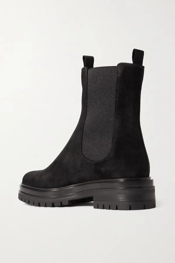 GIANVITO ROSSI Chester Suede Chelsea Boots - Black