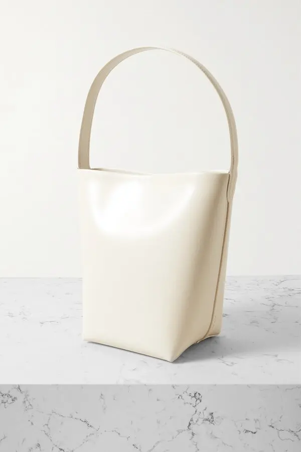 THE ROW N/s Park Small Leather Tote - Ivory