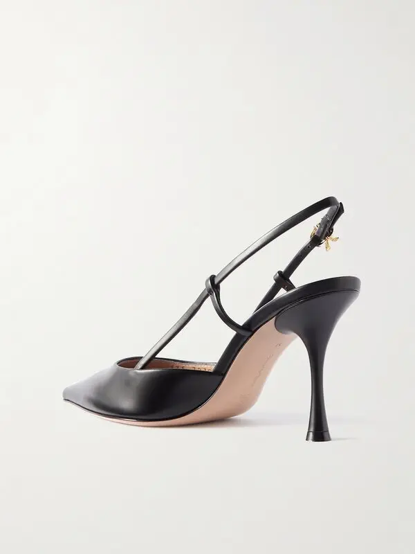 GIANVITO ROSSI Ascent 85 Leather Slingback Pumps - Black