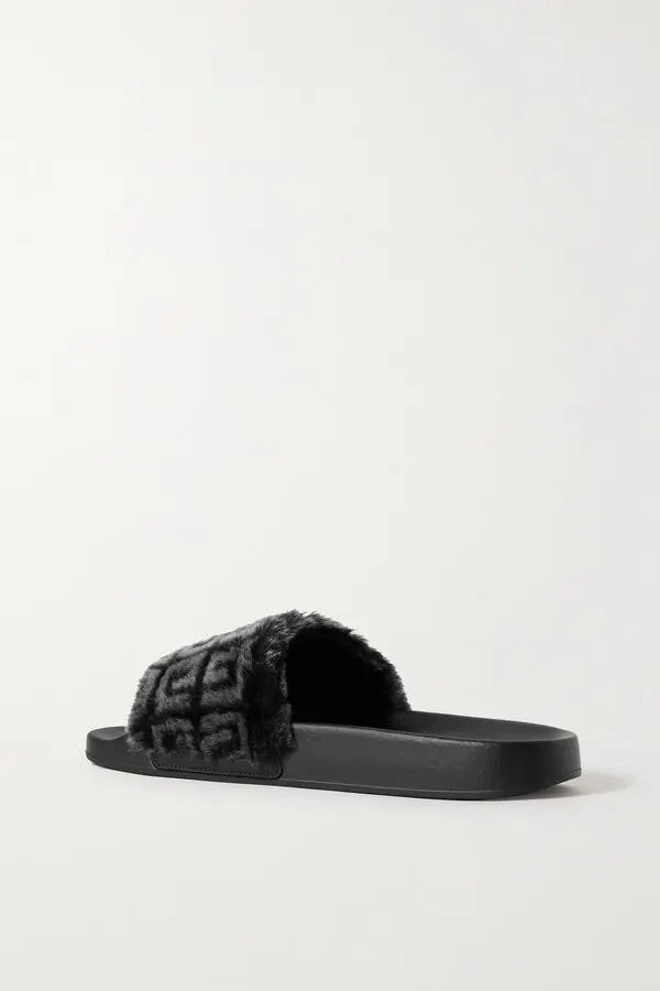 Givenchy Logo-print Shearling Slides