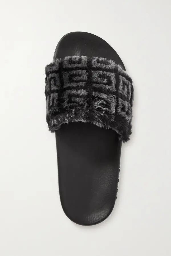 Givenchy Logo-print Shearling Slides