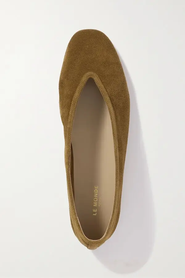Le Monde Beryl Luna Suede Ballet Flats - Brown
