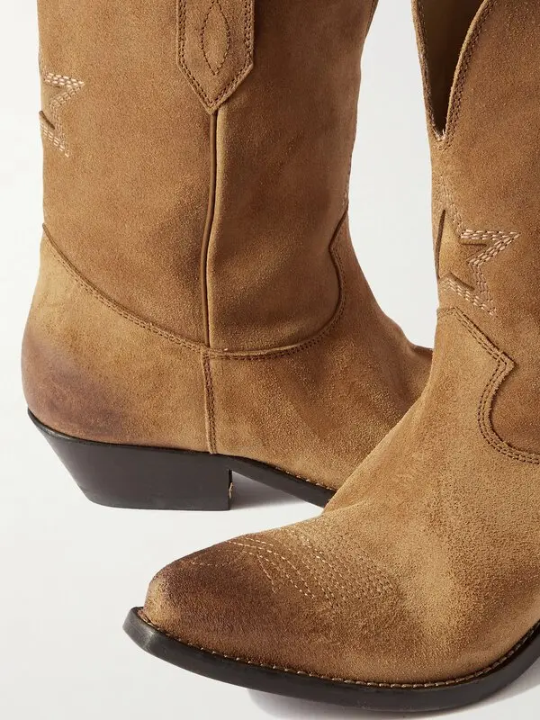 GOLDEN GOOSE Low Wish Star Suede Cowboy Boots