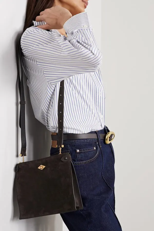 METIER Stowaway Suede Shoulder Bag - Brown